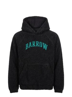 BARROW Polyester Bouclé Hooded Sweatshirt - Black
