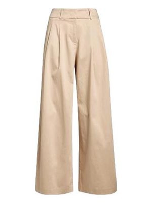 Peserico Lyocell Cotton Blend Wide-leg Pants - Beige