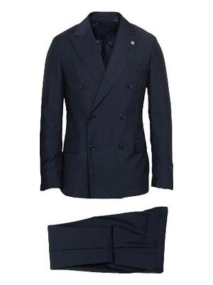 LARDINI Suit Midnight Size Wool, Mohair Wool - Blue