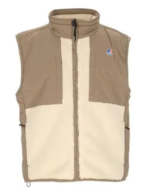 K-WAY Logo Printed Paneled Gilet - Nude