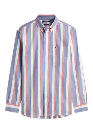 Tommy Hilfiger Heritage Oxford Stripe-print Shirt - Blue