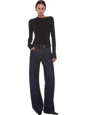 Helmut Lang Asymmetric Long-sleeve Top - Black
