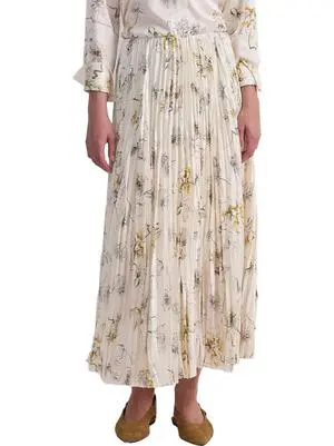 SPORTSCRAFT Floral Pleated Midi Skirt - Multi White
