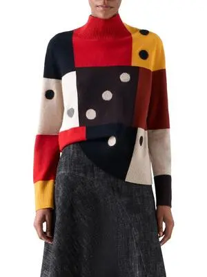 Akris Dice Intarsia Wool & Cashmere Sweater - Multicolor
