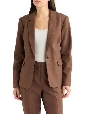 TAHARI ASL Peak Lapel Blazer - Walnut