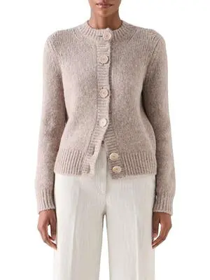 Akris Alpaca Blend Cardigan - Oat