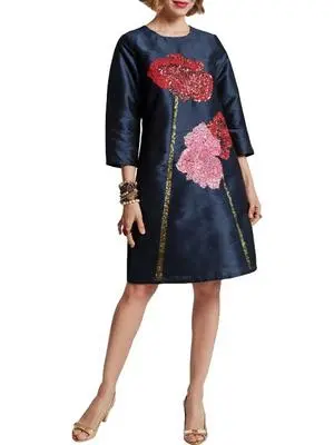 FRANCES VALENTINE Alice Dress With Sleeves - Navy/multi