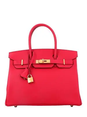 Hermès Birkin Handbag Epsom With Gold Hardware 30 - Red