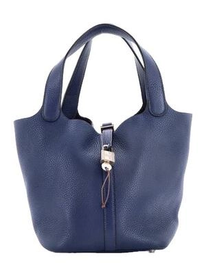 Hermès Picotin Lock Bag Clemence Mm - Blue