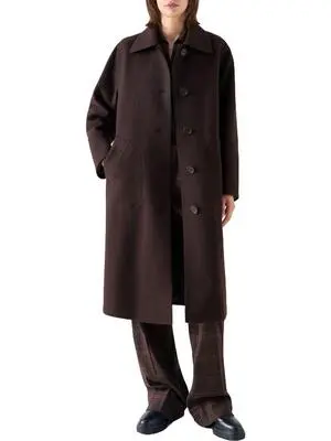 Akris Wool Blend Coat - Espresso