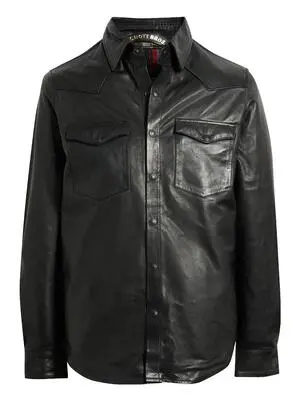 SCHOTT Schott NYC Leather Western Shirt Jacket