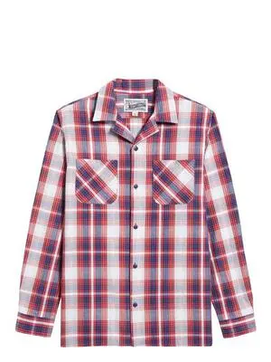 SCHOTT Colts Plaid Camp Shirt - Red