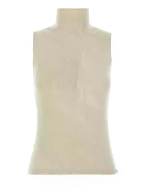 Extreme Cashmere Ribbed-knit High-neck Vest - White