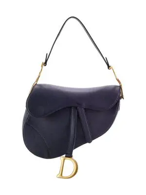 Dior Saddle Handbag Leather Medium Shoulder Bag - Blue