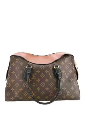 LOUIS VUITTON Tuileries Monogram Canvas With Leather Satchel - Brown