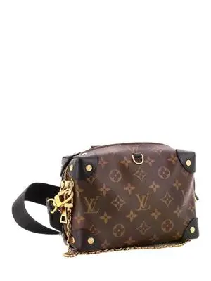 LOUIS VUITTON Monogram Canvas Petite Malle Souple Handbag Shoulder Bag - Black