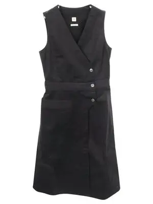 Hermès Clou De Selle Button Wrap Mini Dress - Black
