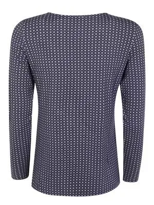 WHYCI Geometric-print Long-sleeve T-shirt - Blue