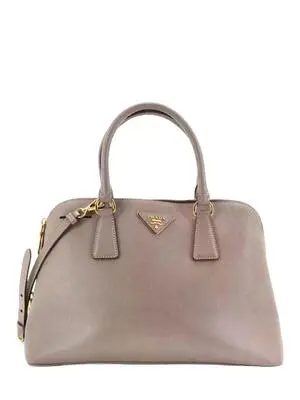 Prada Promenade Bag Saffiano Leather Medium Satchel - Neutrals