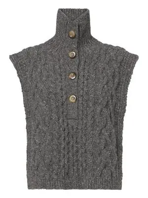 Isabel Marant Étoile Cable Knit Wool-blend Sweater Vest - Grey
