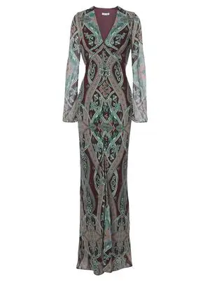 Veronica Beard Daciana Printed Silk Georgette Maxi Dress - Multicoloured