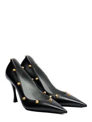 Balenciaga Midnight City Studded Leather Pumps - Black
