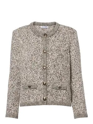 Veronica Beard Rexton Knitted Cotton-blend Cardigan - Multicoloured