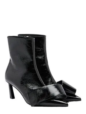 Givenchy Twisted Ribbon Leather Ankle Boots - Black