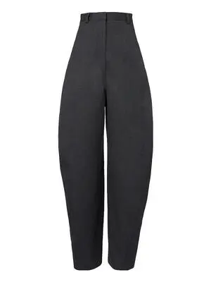 Balenciaga Wool Barrel-leg Pants - Grey