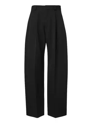Balenciaga Wool Barrel-leg Pants - Black