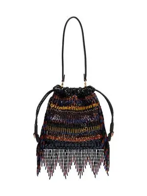 Etro Kalispera Small Beaded Fringed Shoulder Bag - Multicoloured