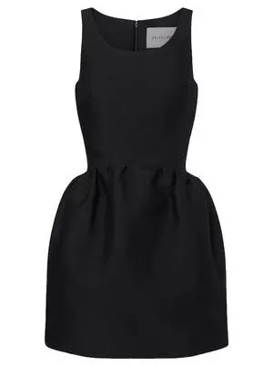 Balenciaga Wool And Silk-blend Minidress - Black