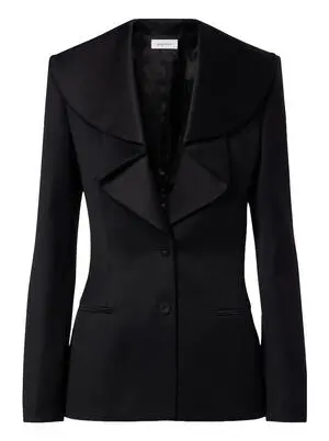 Alexander McQueen Satin-trimmed Wool Blazer - Black