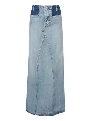 MAISON MARGIELA Paneled Denim Maxi Skirt - Blue