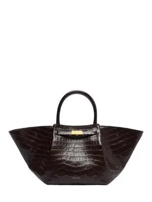 DEMELLIER Croc-Effect Leather Top-Handle Bag