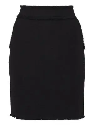Max Mara Virgin Wool Jersey Miniskirt - Black