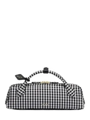 Alaïa Le Teckel Medium Gingham Shoulder Bag - Black