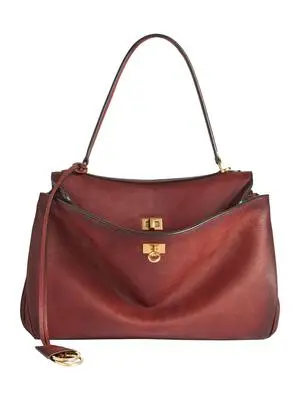Balenciaga Rodeo Leather Top Handle Bag - Red