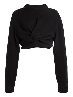 Balenciaga Twist-front Wool Top - Black