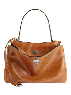 Balenciaga Rodeo Medium Leather Top Handle Bag - Tan