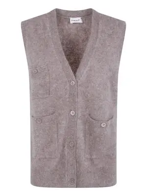 P.a.r.o.s.h Yak And Wool V-neck Gilet - Brown