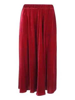 Aspesi Classic Long Velvet Skirt - Red