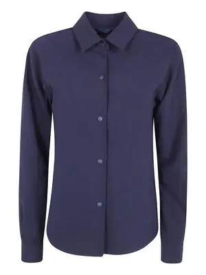 Aspesi Wool Blend Long Sleeve Shirt - Blue