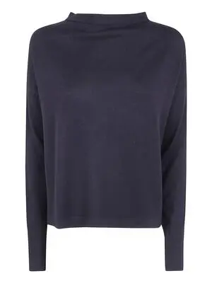 MA`RY`YA Sweater Boat Neck "tape Back Merino - Black
