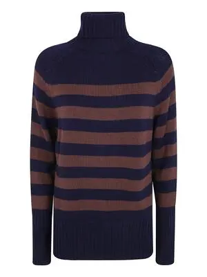 BASE BASE Striped Turtleneck Sweater
