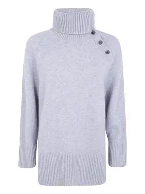 Emporio Armani Wool Melange Turtleneck Sweater - Gray