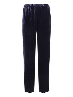 Antonelli Firenze Tazio Velvet Silk Trousers - Blue