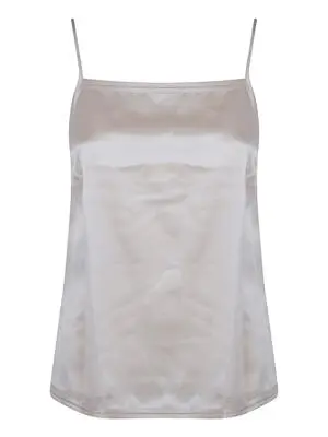 JOSEPH Silk Satin Gaia Top - Gray