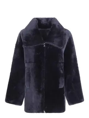 BLANCHA Straight Merino Shearling Jacket - Black