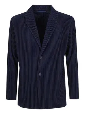 Issey Miyake Polyester Single Breasted Jacket - Blue